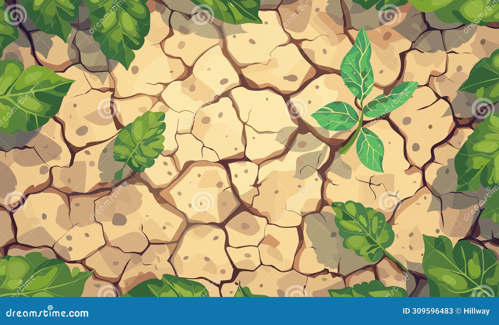 Natural Disasters. the Ground is Cracked by the Drought, Vector ...