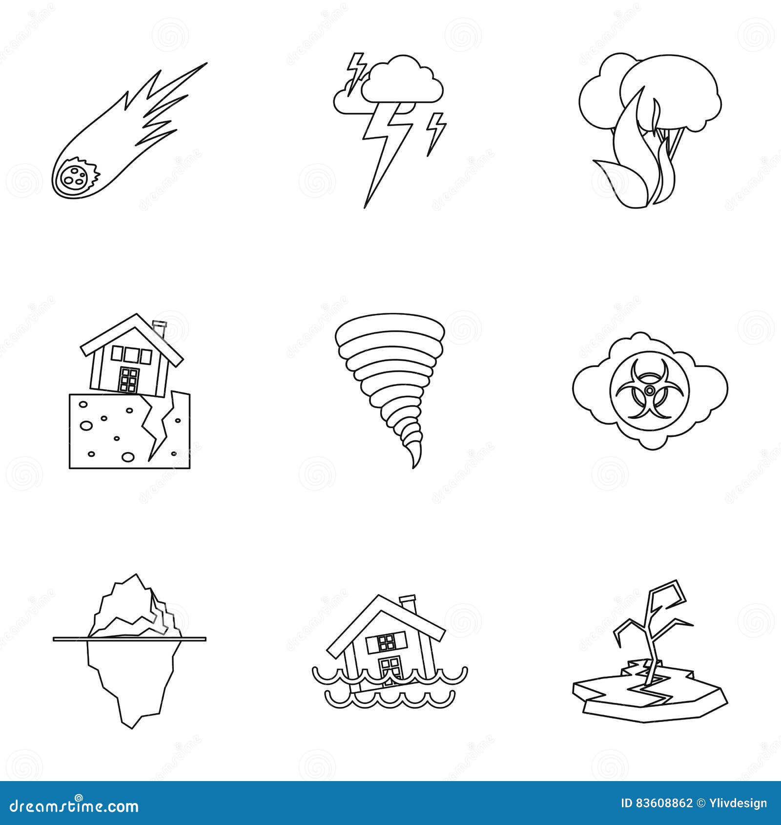Natural Disasters Icons Set, Outline Style Stock Vector - Illustration ... Natural Disasters Icons Set, Outline Style Stock Vector - Illustration ...