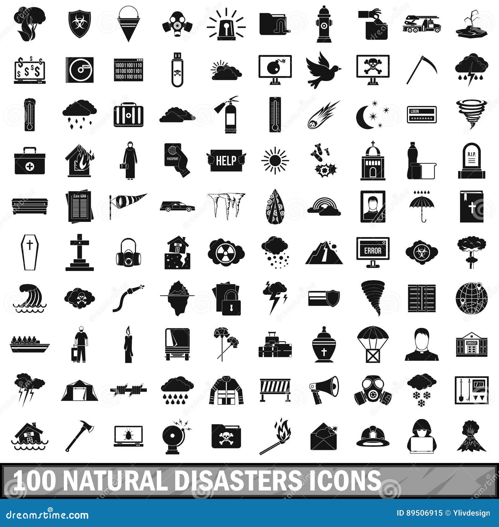 100 Natural Disasters Icons Set, Simple Style Stock Vector ... 100 Natural Disasters Icons Set, Simple Style Stock Vector ...
