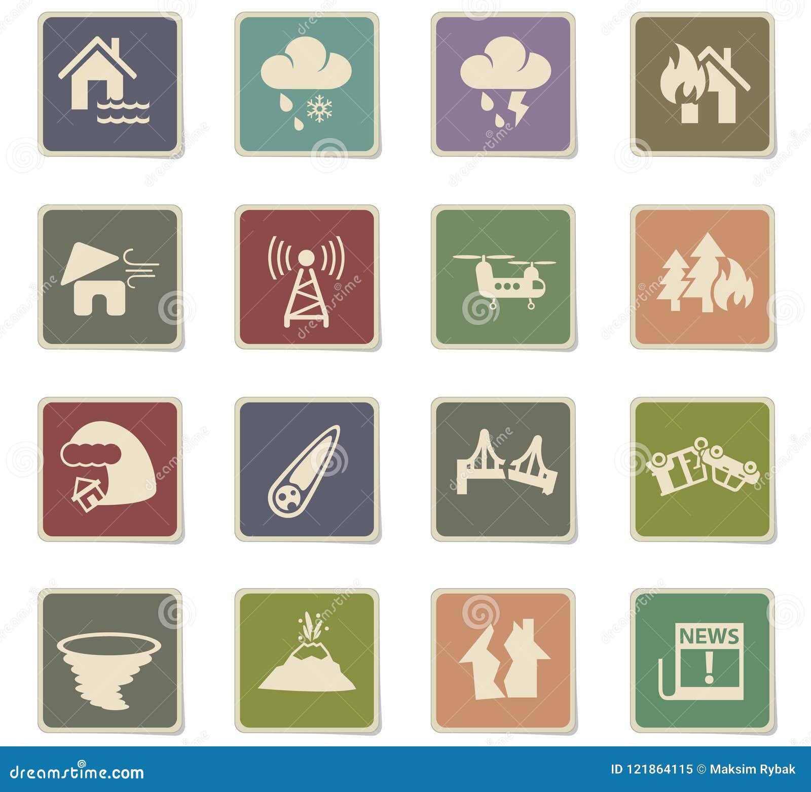 Natural disasters icon set stock vector. Illustration of symbol - 121864115 Natural disasters icon set stock vector. Illustration of symbol - 121864115