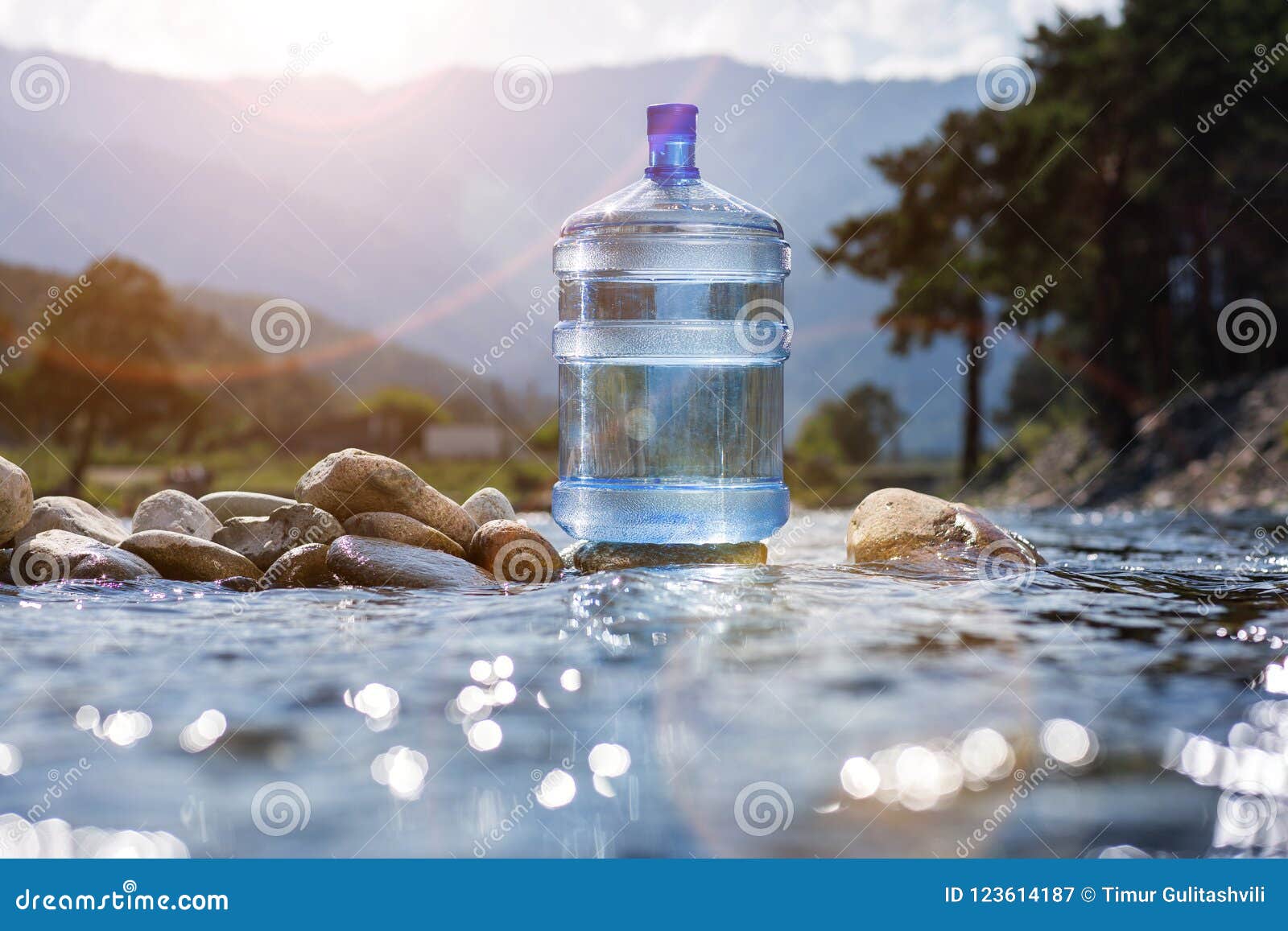 Natural Drinking Water in a Large Bottle Stock Image - Image of current ...