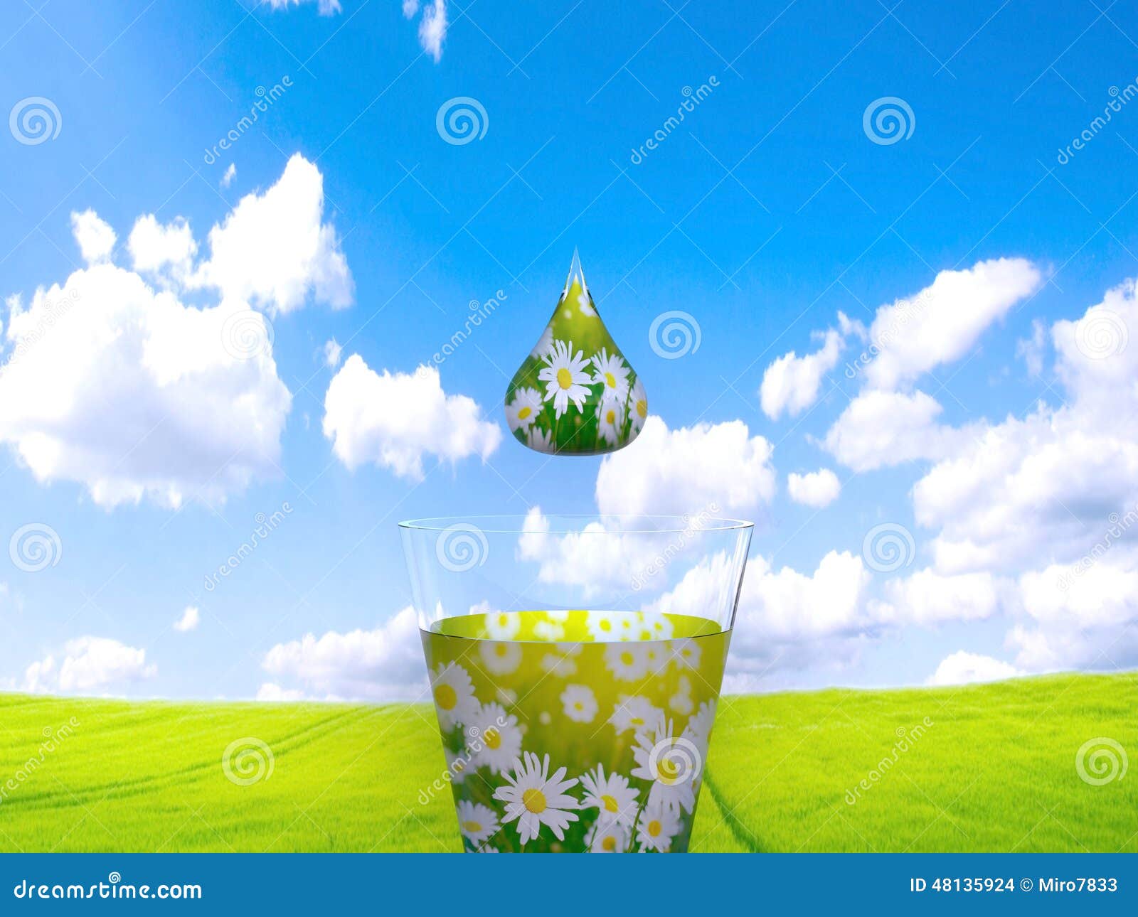Natural drop, 3d render stock illustration. Illustration of natural ...