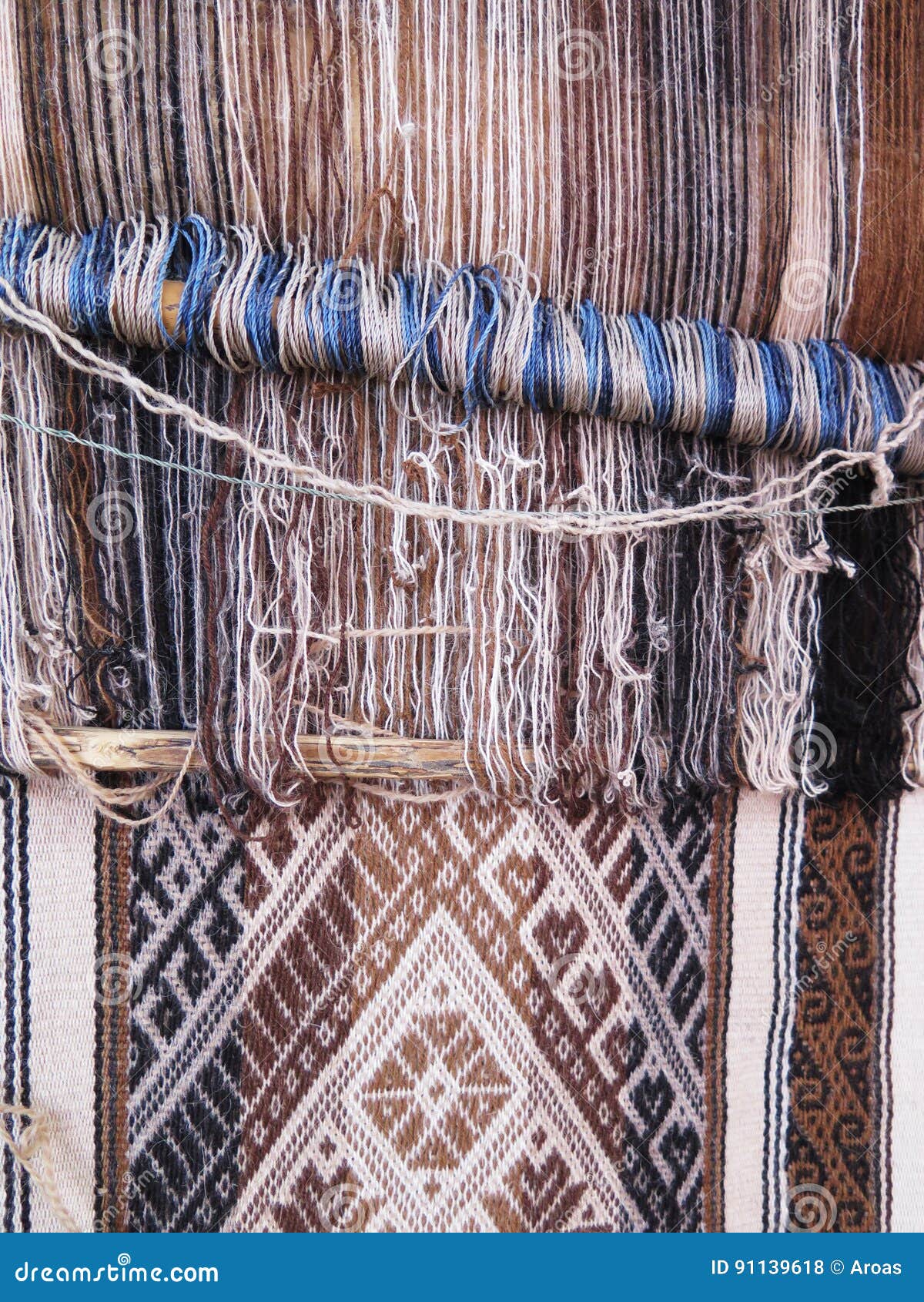 Natural Dyed Wool Yarn in the Peruvian Andes at Cuzco Stock Photo ...