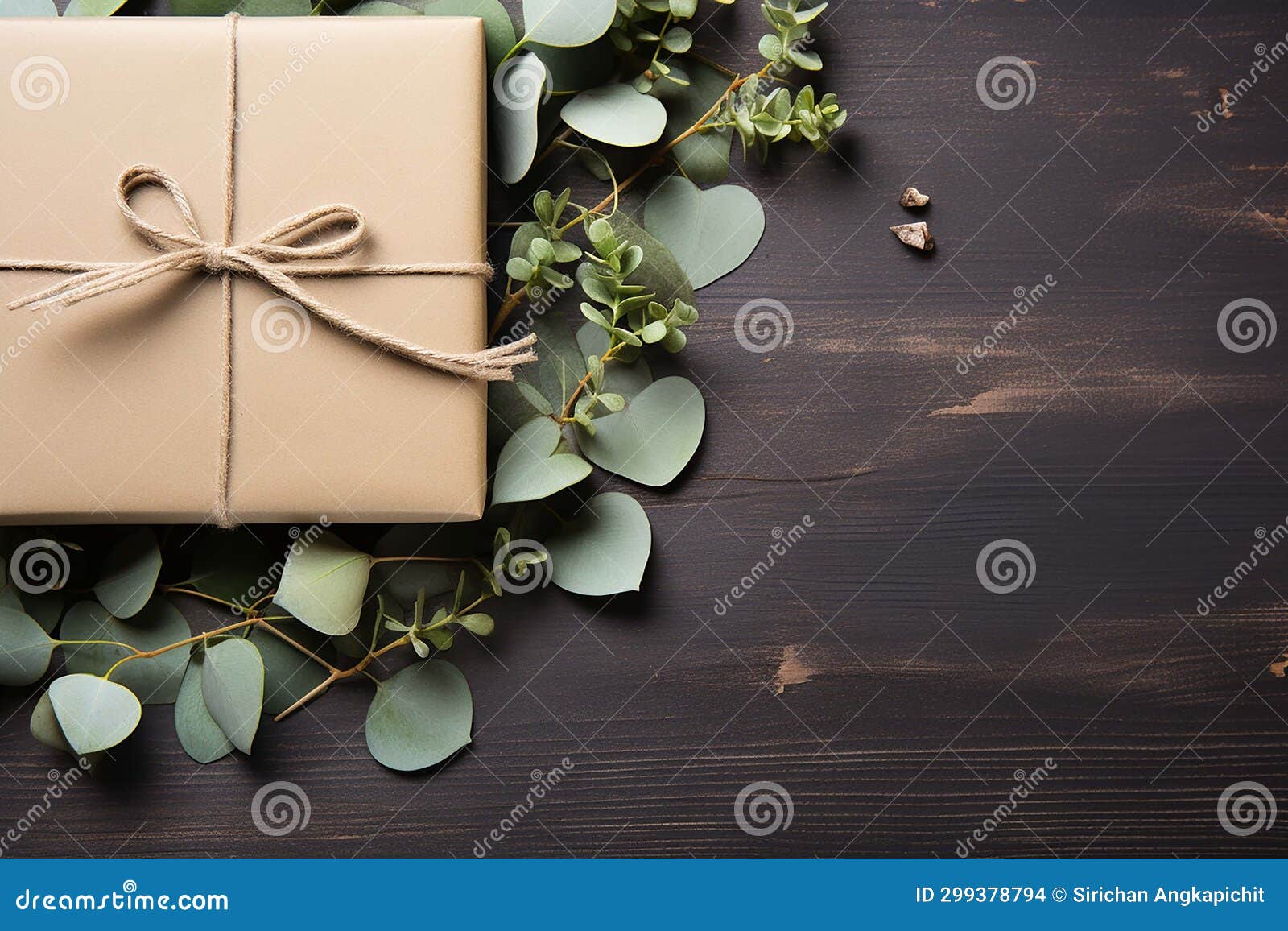 Natural Eco-friendly Gift Box. Gift Boxes and Eucalyptus Branches Stock ...