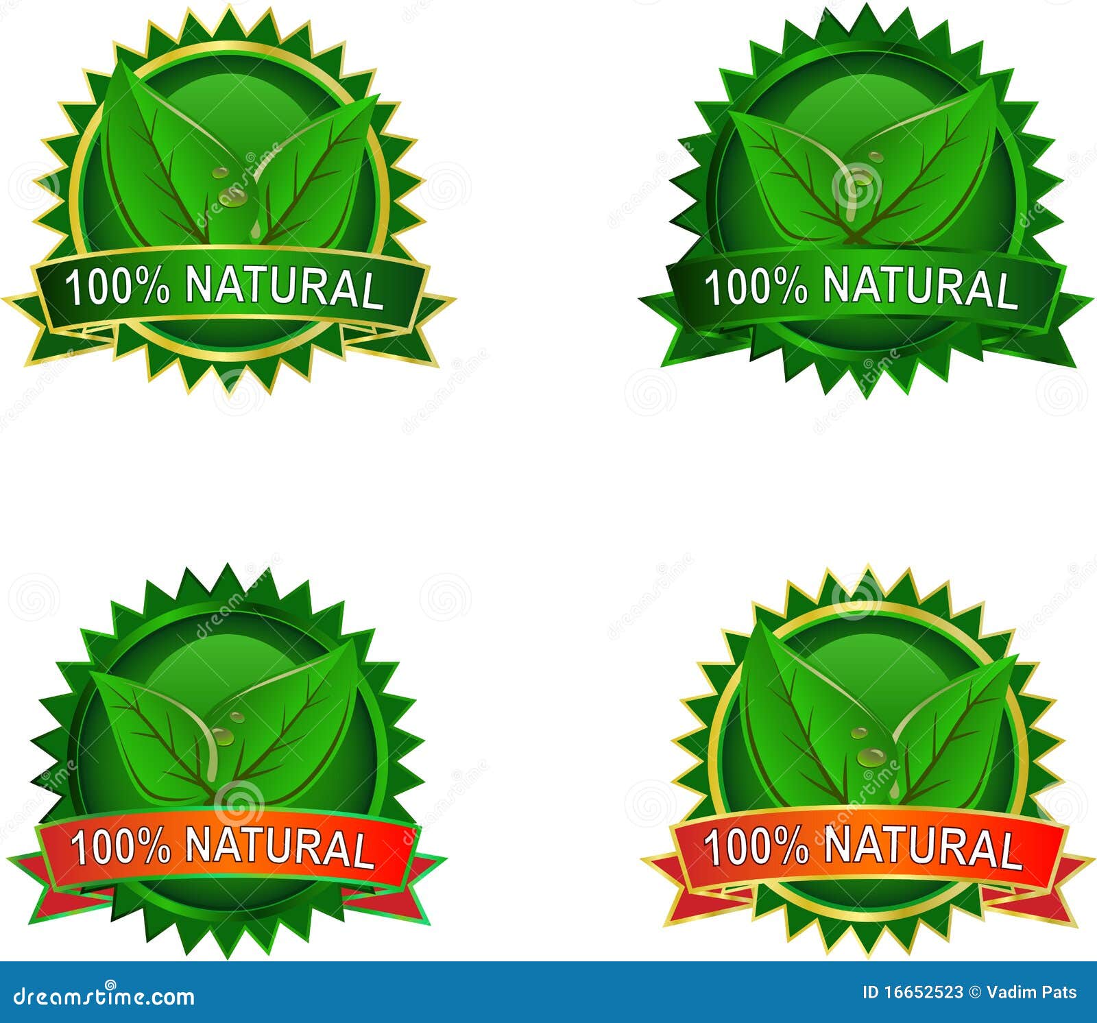 Natural Eco Product Labels Stock Vector Illustration Of Green 16652523