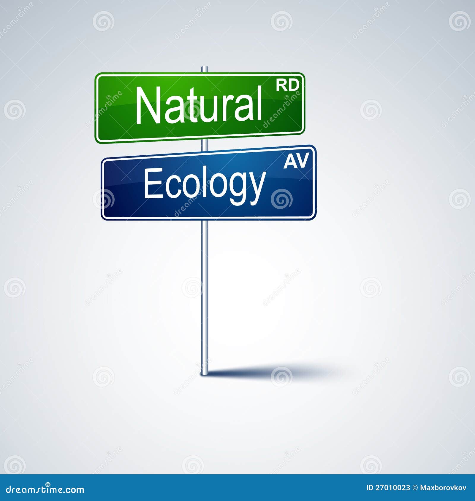 Natural Ecology Direction Road Sign. Stock Vector - Illustration of ...