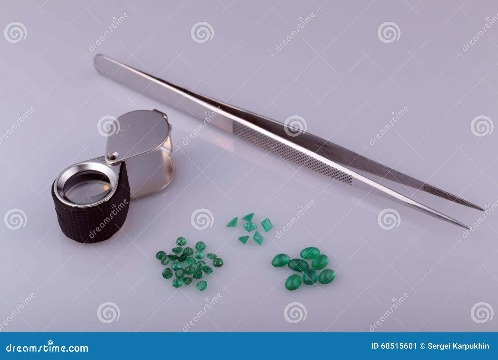 Natural emerald stock image. Image of loupe, gemologist - 60515601