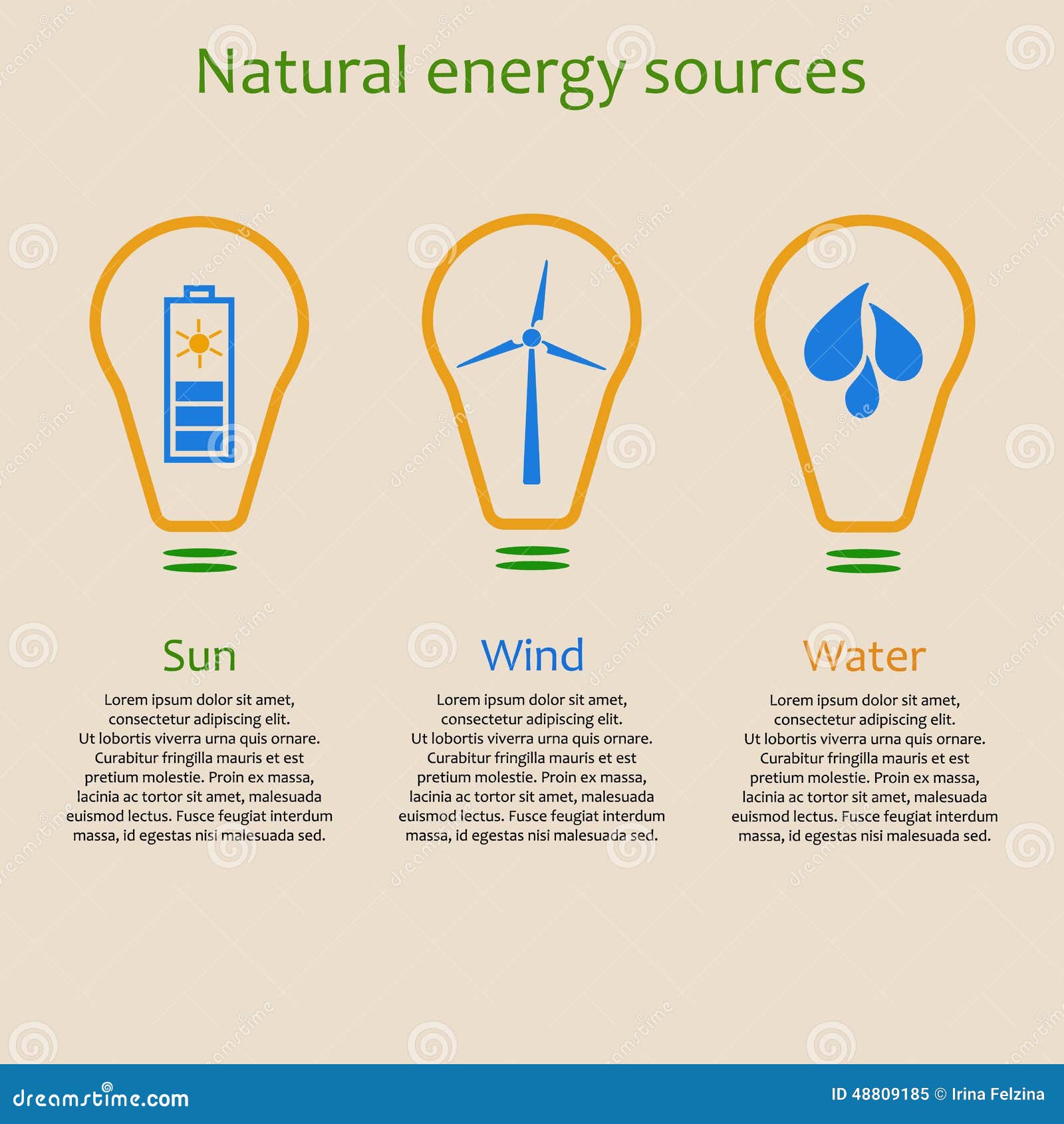 Natural energy sources stock vector. Illustration of innovation - 48809185
