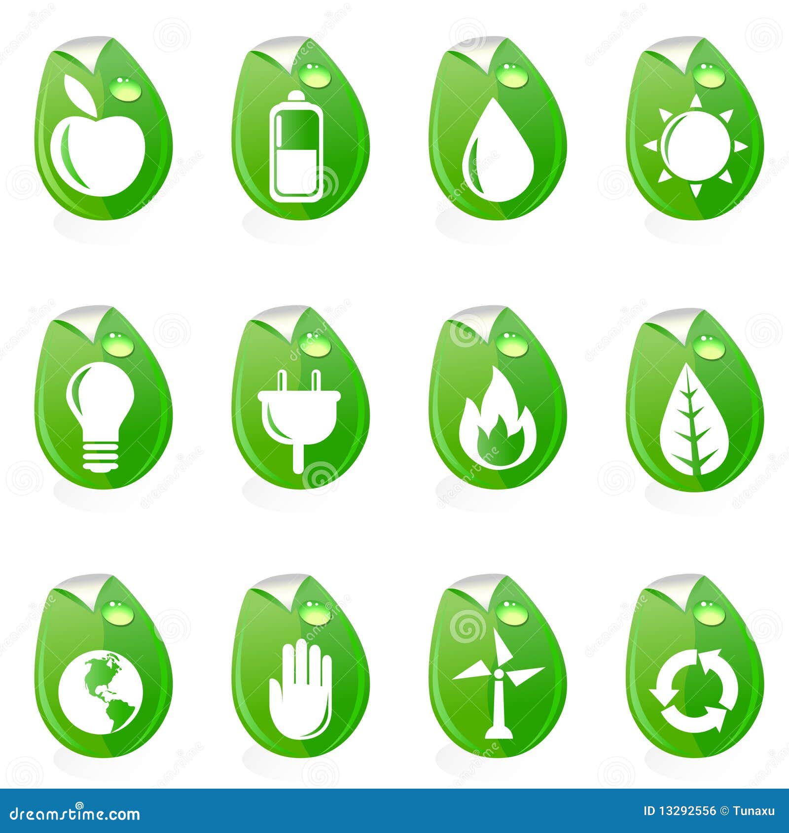Natural energy symbols stock vector. Illustration of drop - 13292556