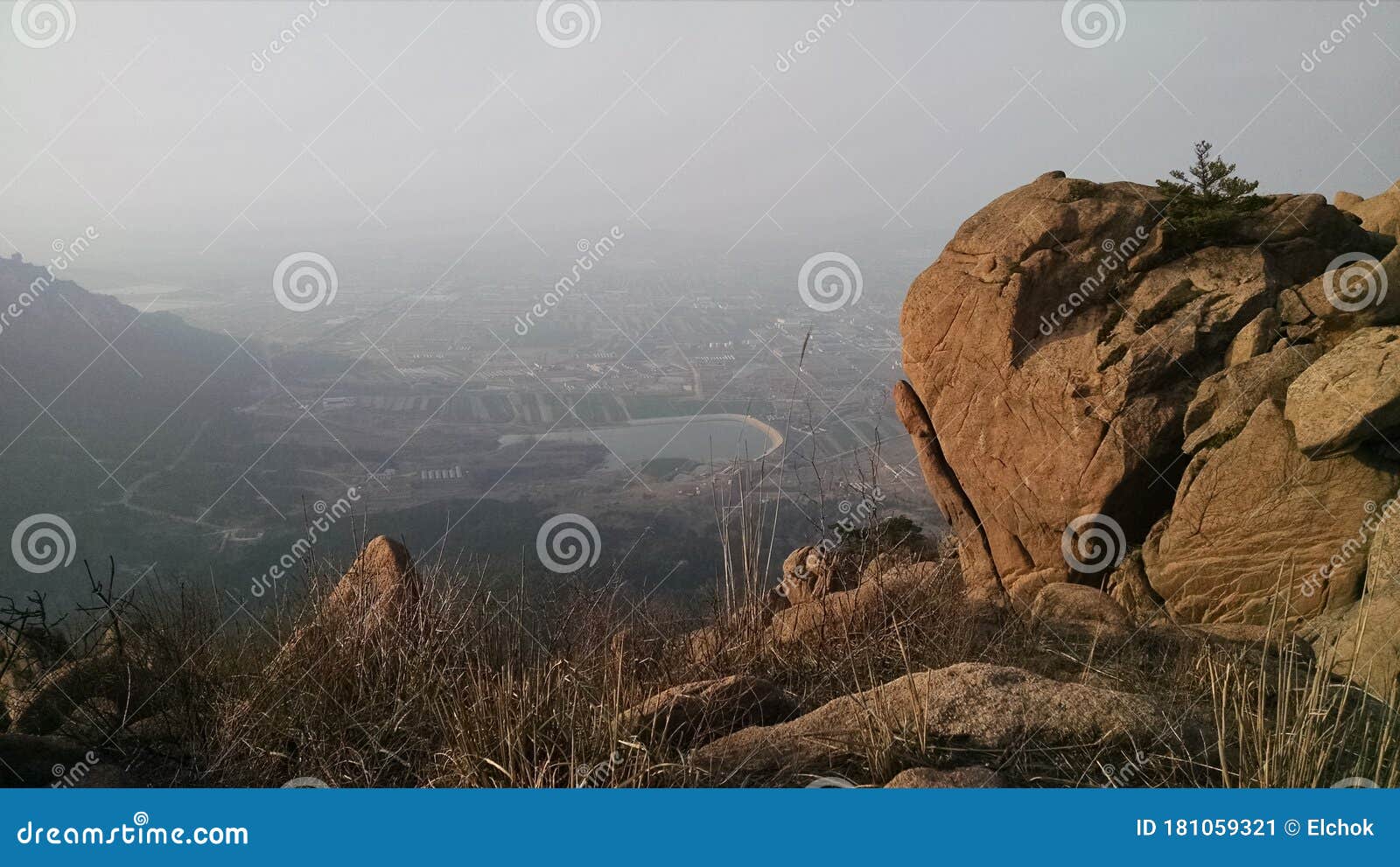 Big Warm Rock in Mountain Forest in China with View in Altitude in the ...