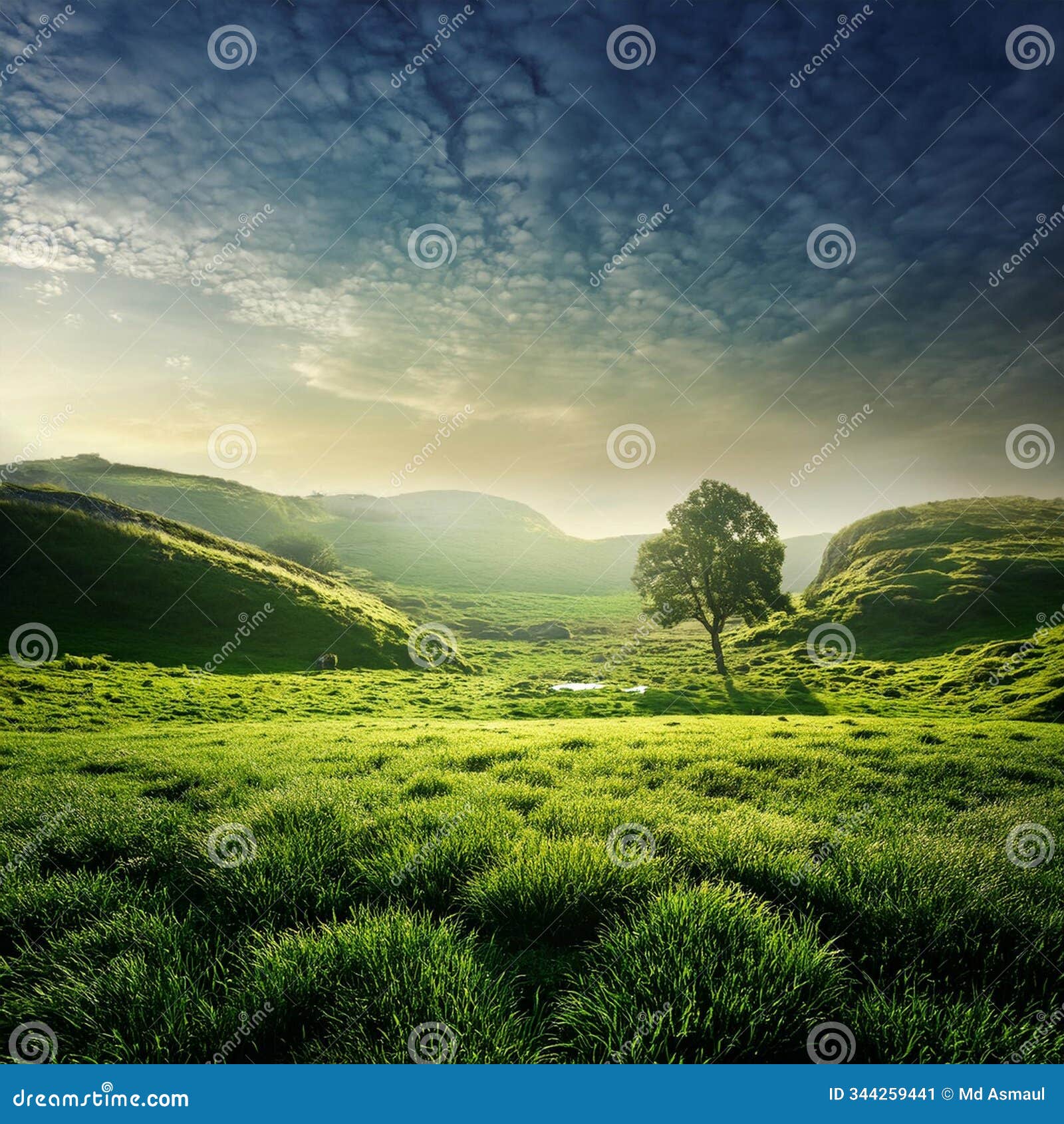 Natural Environment the Field Full of Greenery is an Extraordinary ...