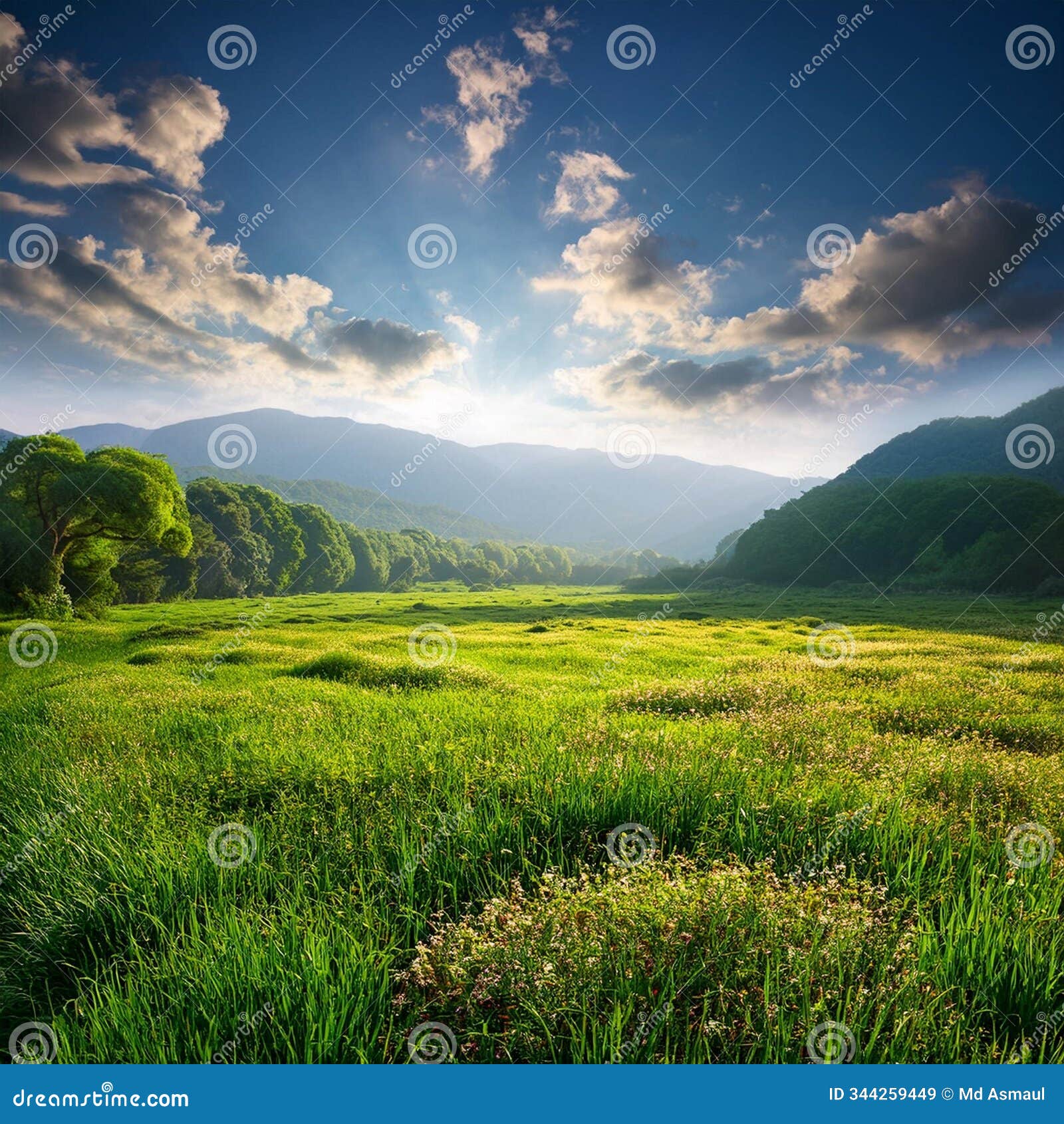 Natural Environment the Field Full of Greenery is an Extraordinary ...