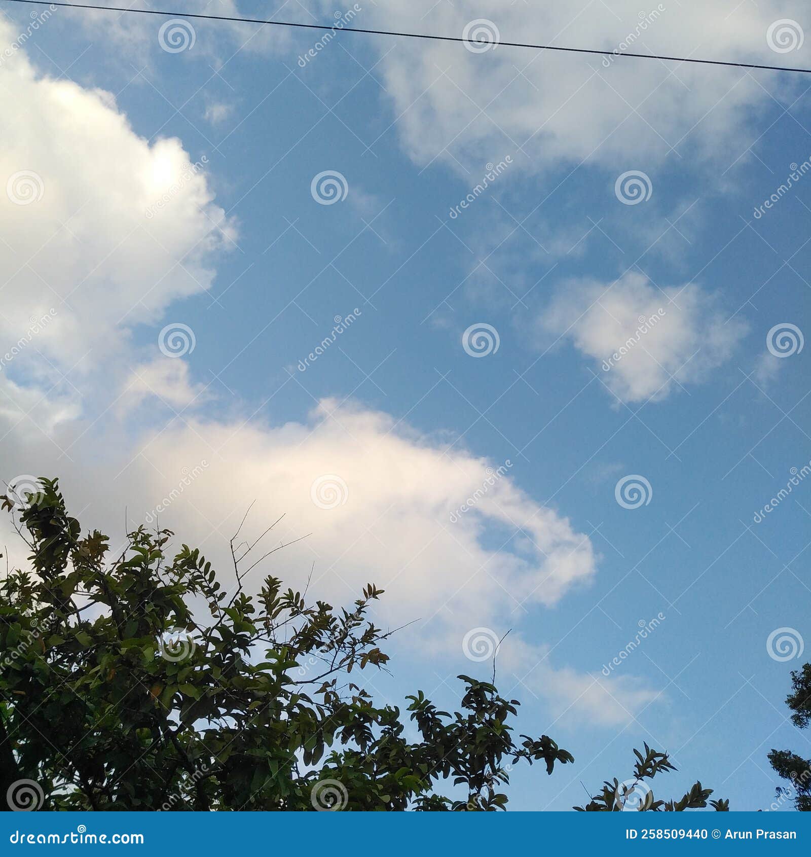 Natural Evening Time Blue Sky with White Colour Clouds Stock Photo ...