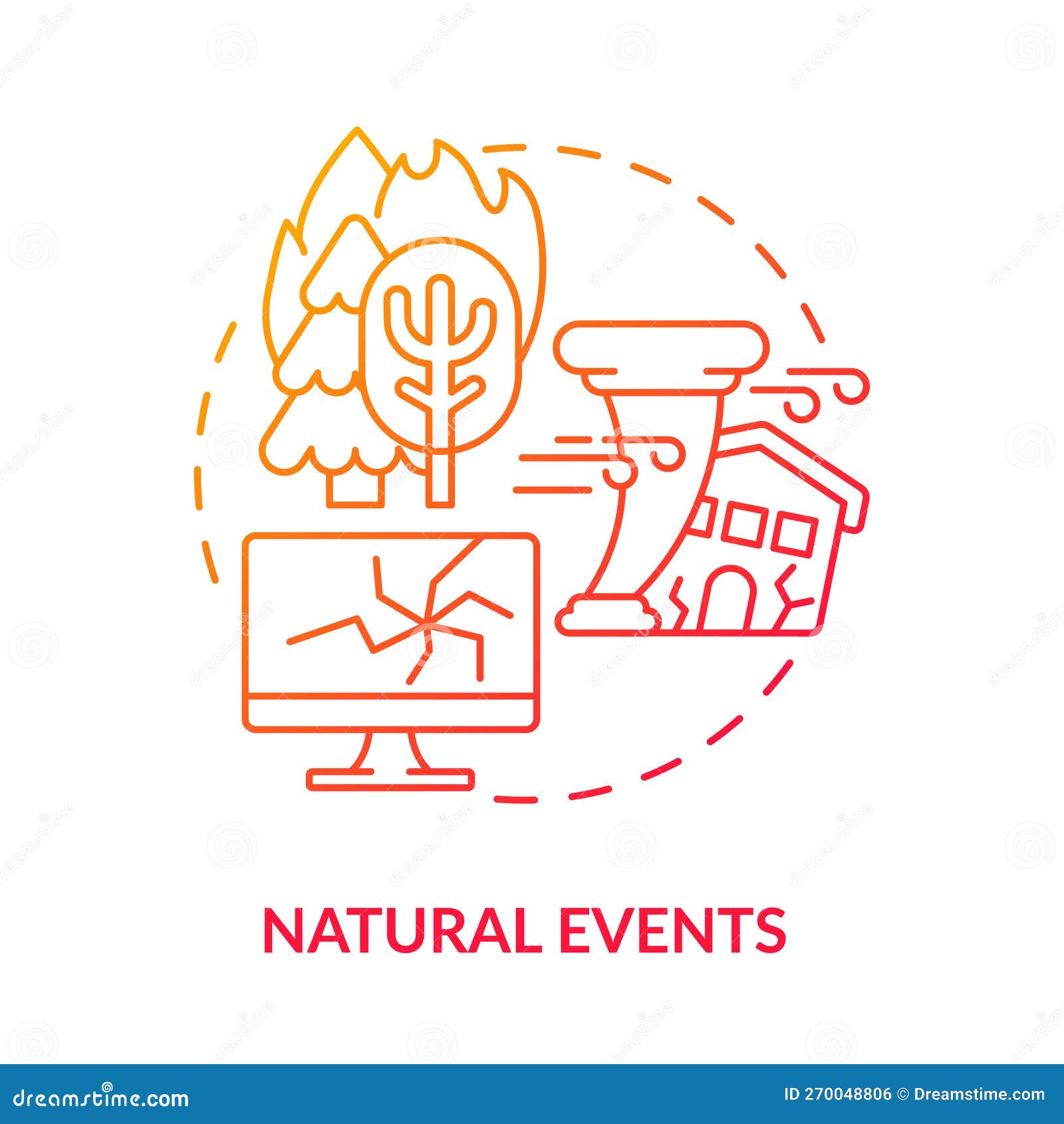 Natural Events Red Gradient Concept Icon Stock Vector - Illustration of ...