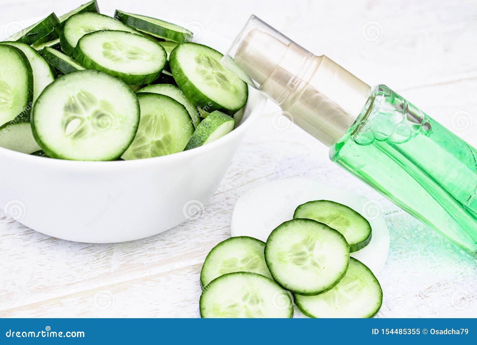 Natural Extract from Cucumber. Cosmetics Care with Cucumber Extract on ...