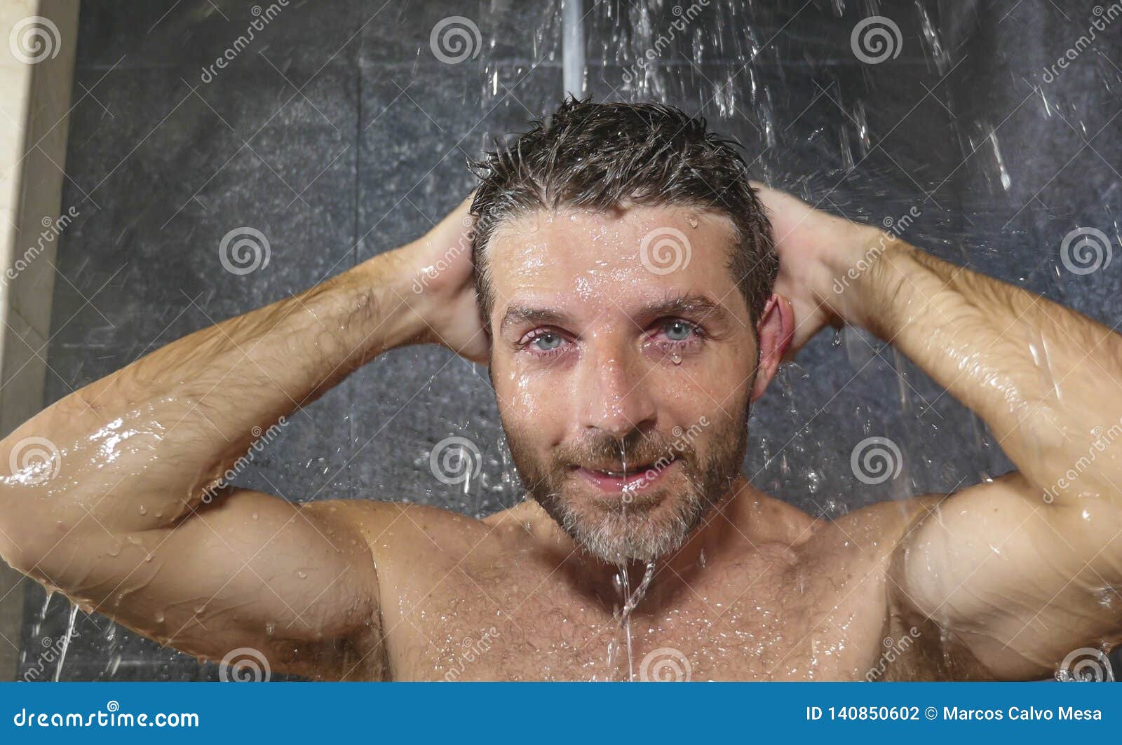 Natural Face Portrait Of Young Attractive And Happy Man At Home Or Gym