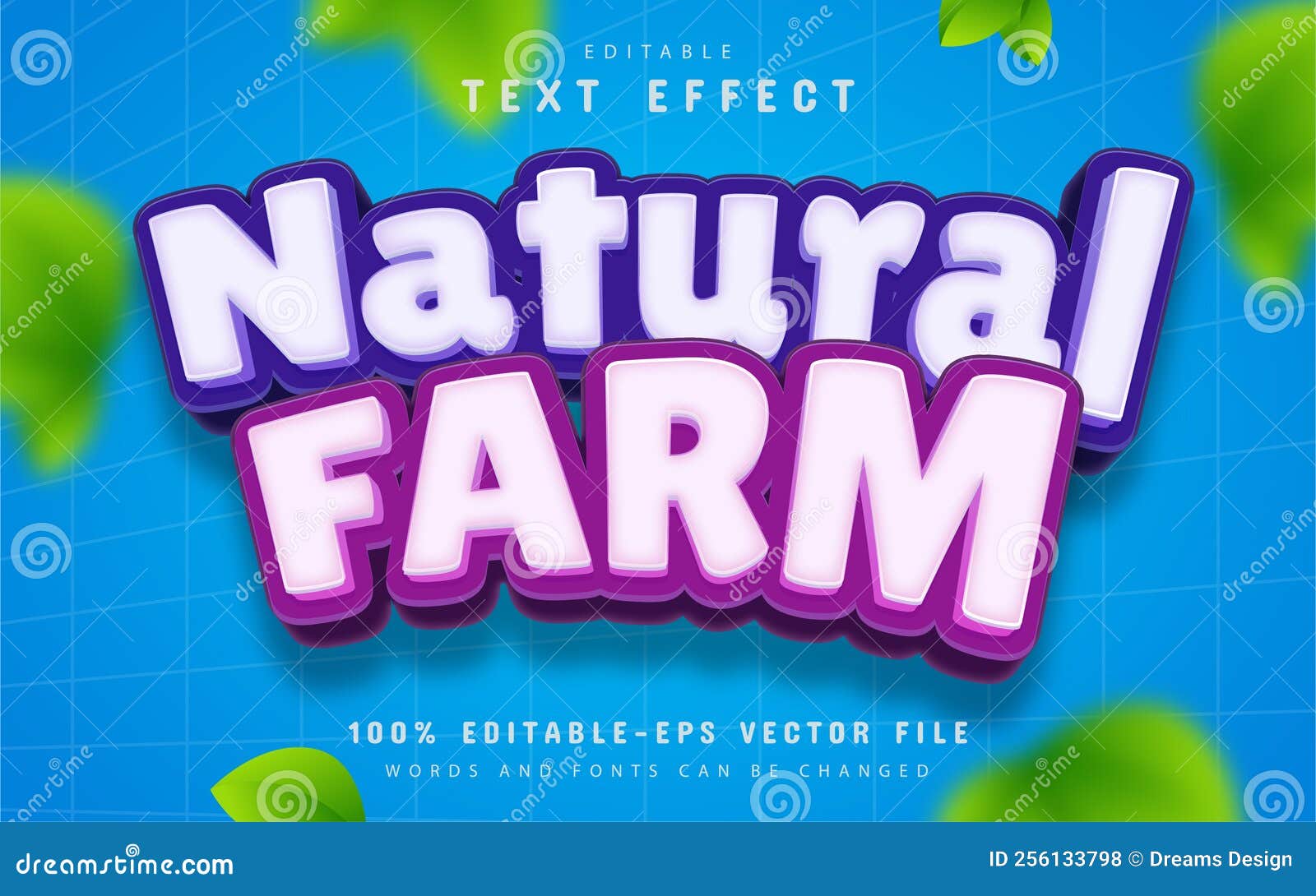 Natural Farm Text Effect Editable Stock Vector - Illustration of effect ...