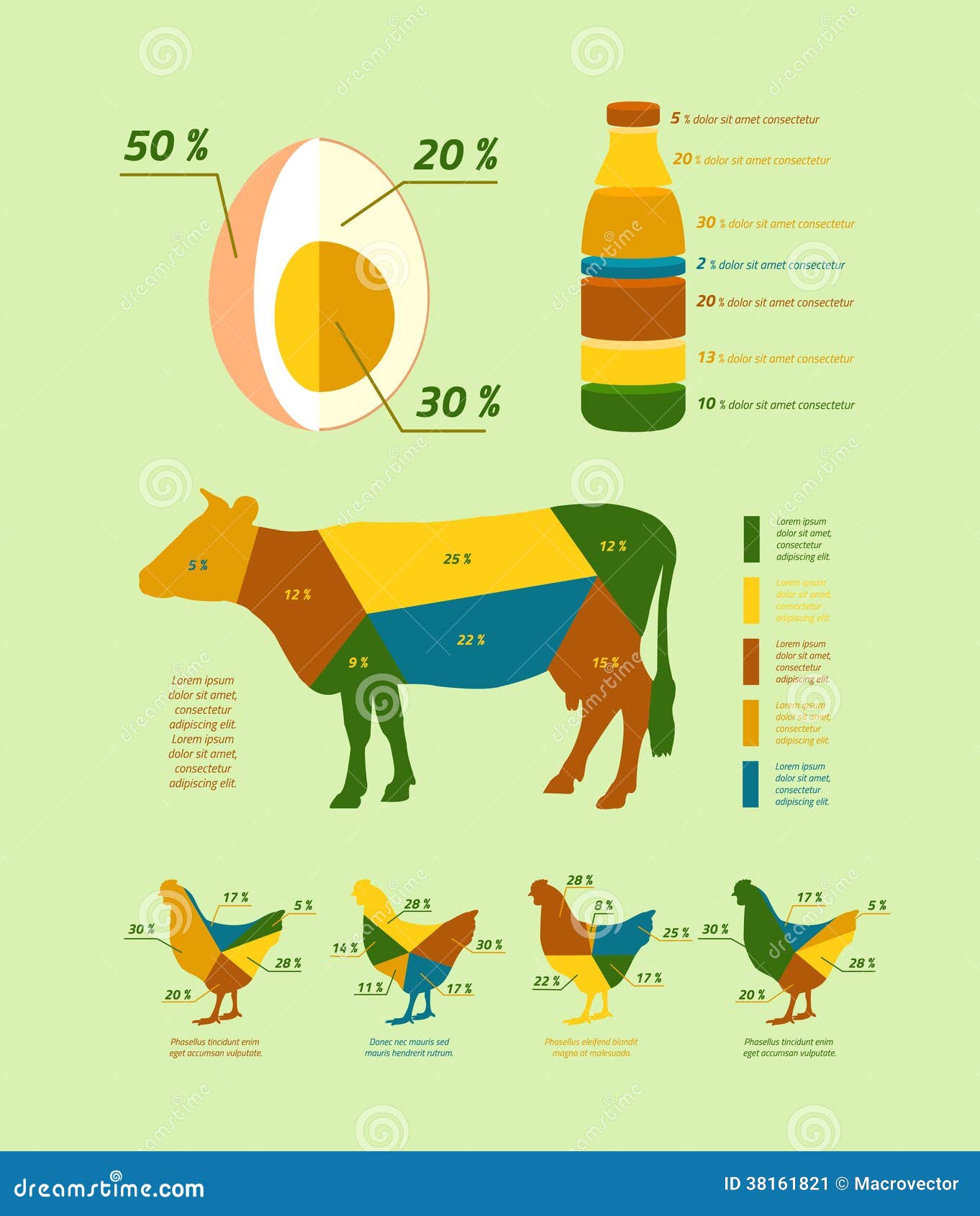 Natural Farming Infographics Flat Design Elements Stock Vector ...