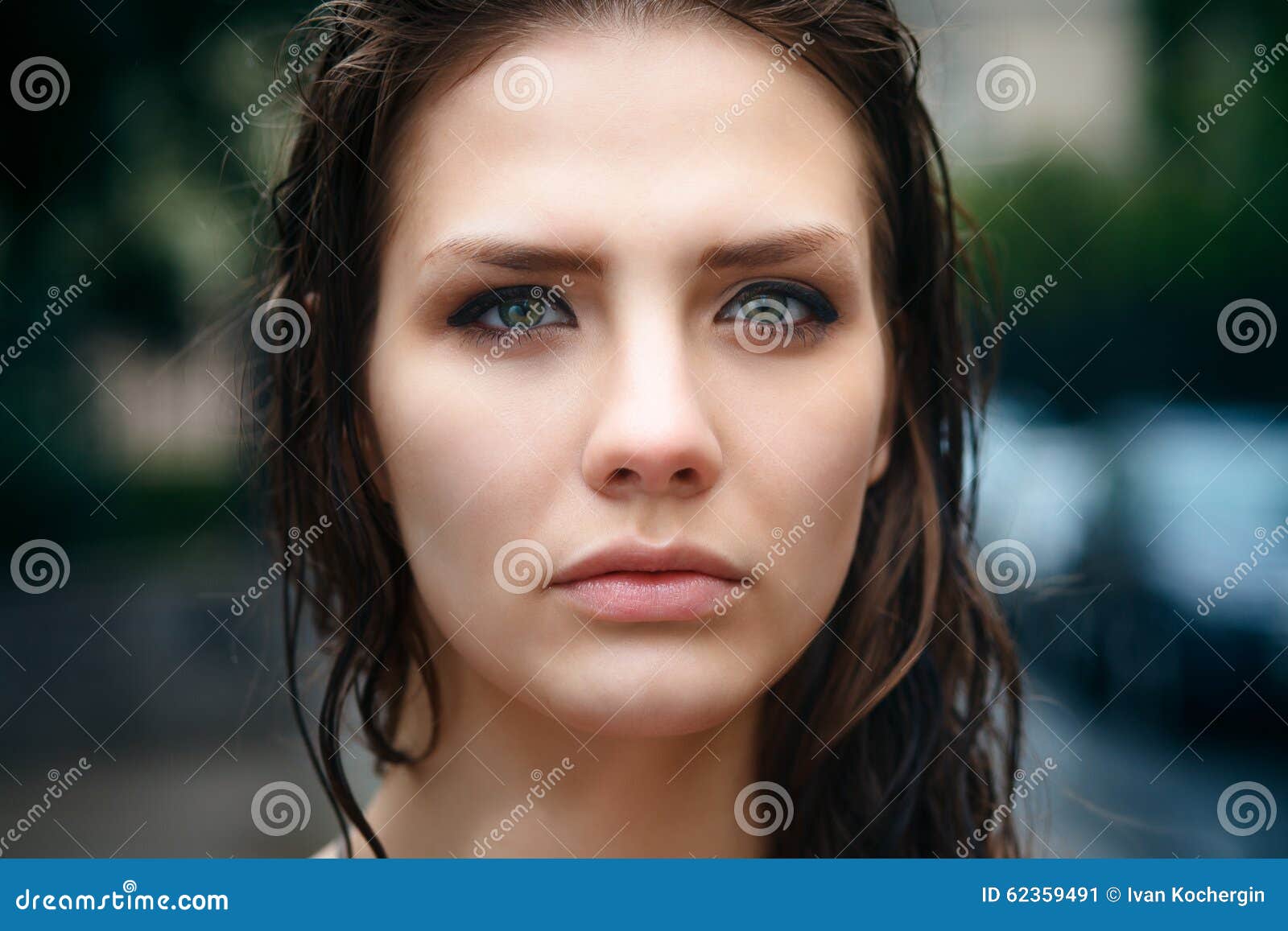 Natural Female Beauty in Summer Rain Stock Image - Image of raindrop ...