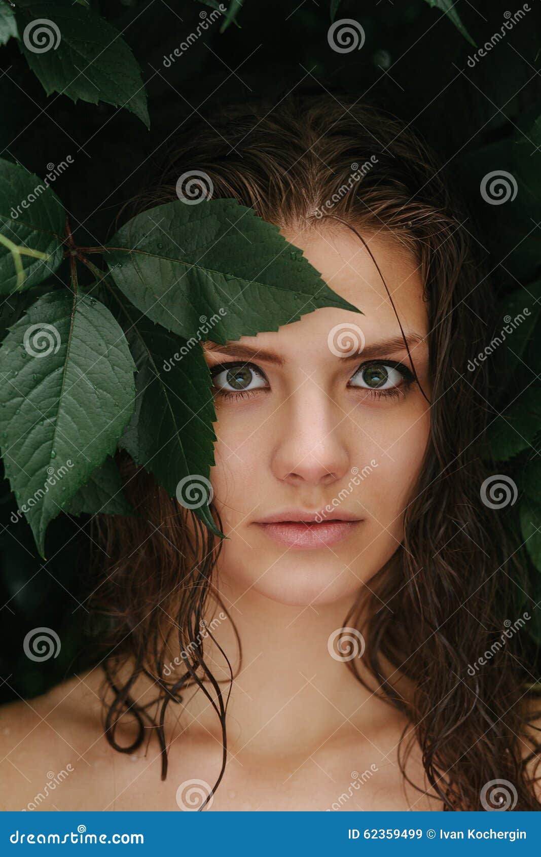 Natural Female Beauty in Summer Rain Stock Image - Image of beautiful ...