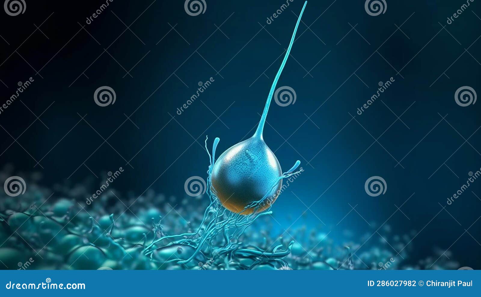 The Natural Fertilization Process of a Sperm and Egg Cell Stock Photo ...