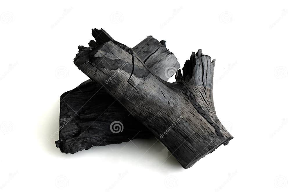 Natural Fire Ashes with Wood Charcoal Texture Isolate on White ...