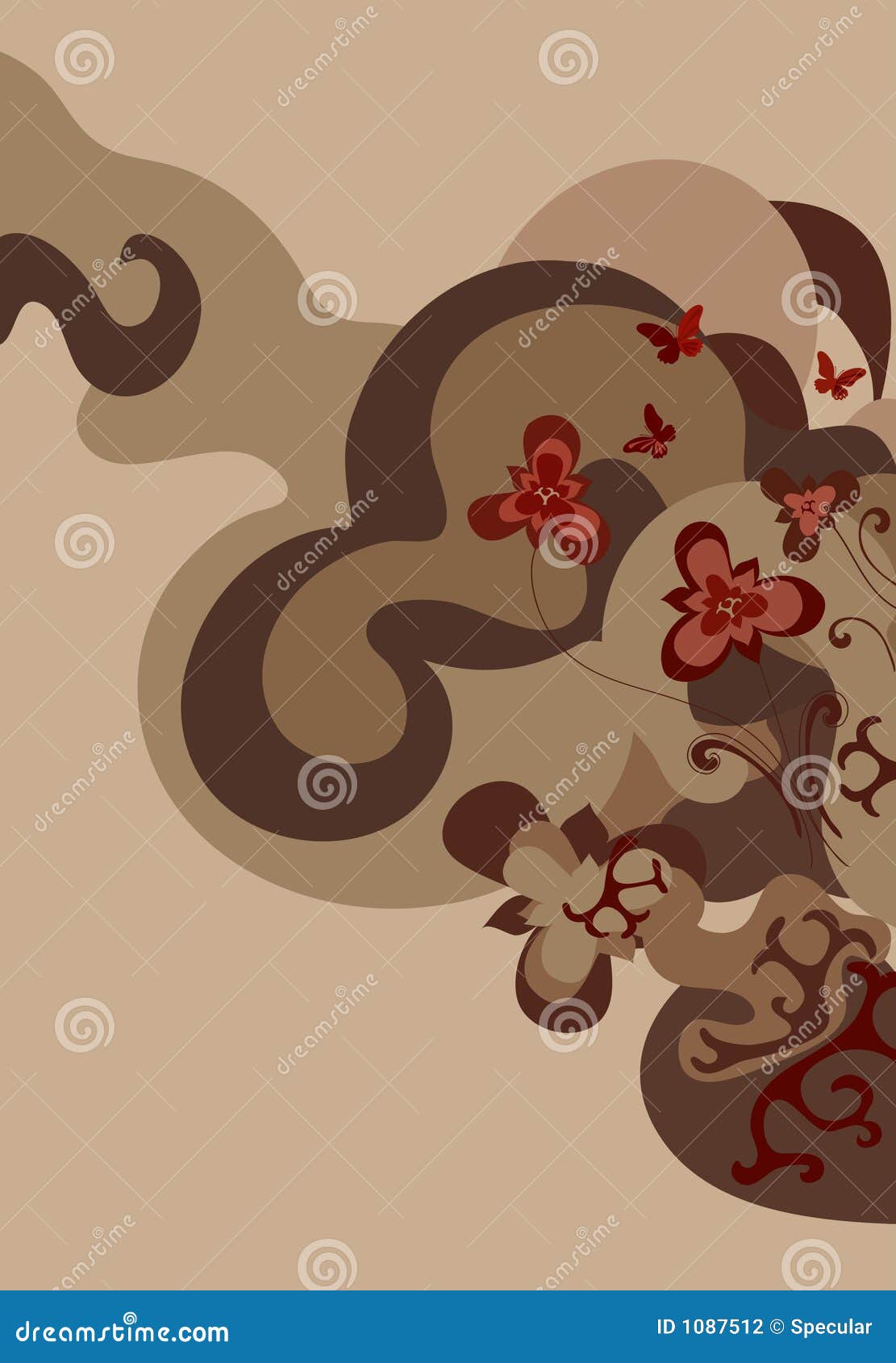 Natural floral motif stock illustration. Illustration of flower - 1087512