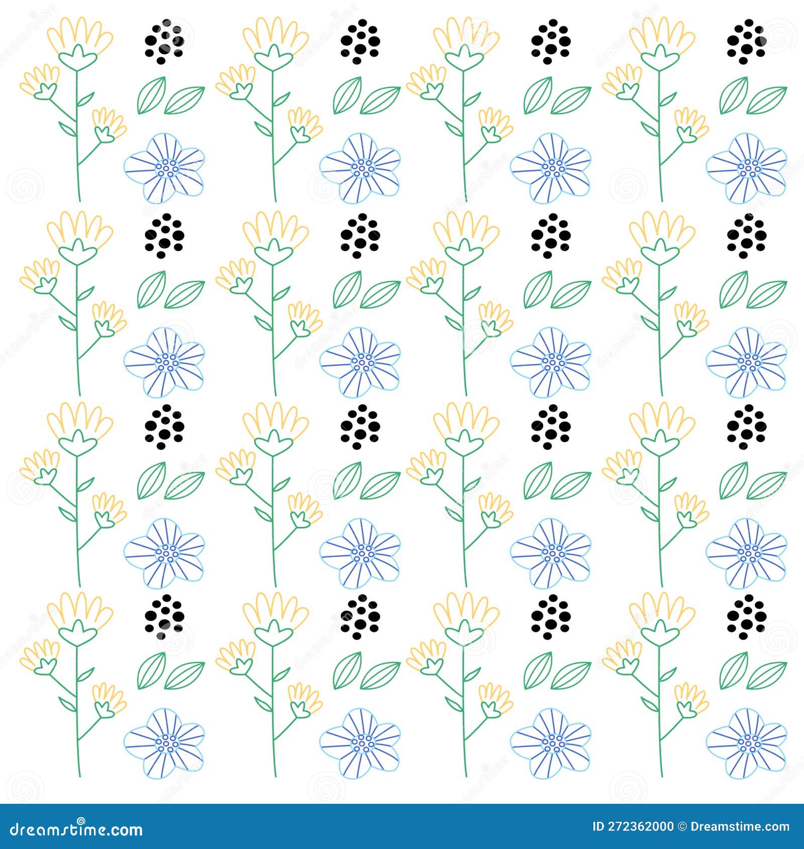 Natural Flowers on White Pattern, Texture, Background Stock Vector ...