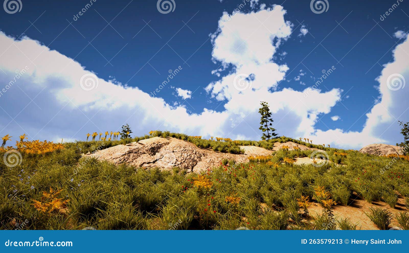 Natural Forest Landscape and Metaverse Technology. 3D Render Stock ...