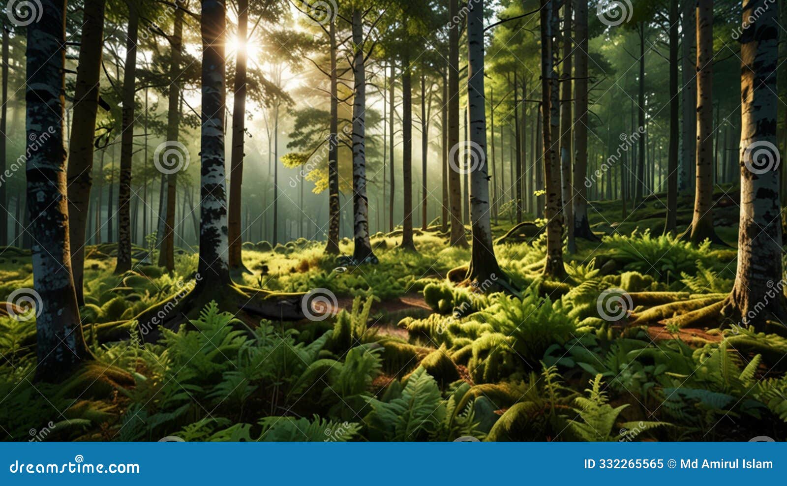 Natural Forest Scenery Background Fields and Meadows Stock Illustration ...