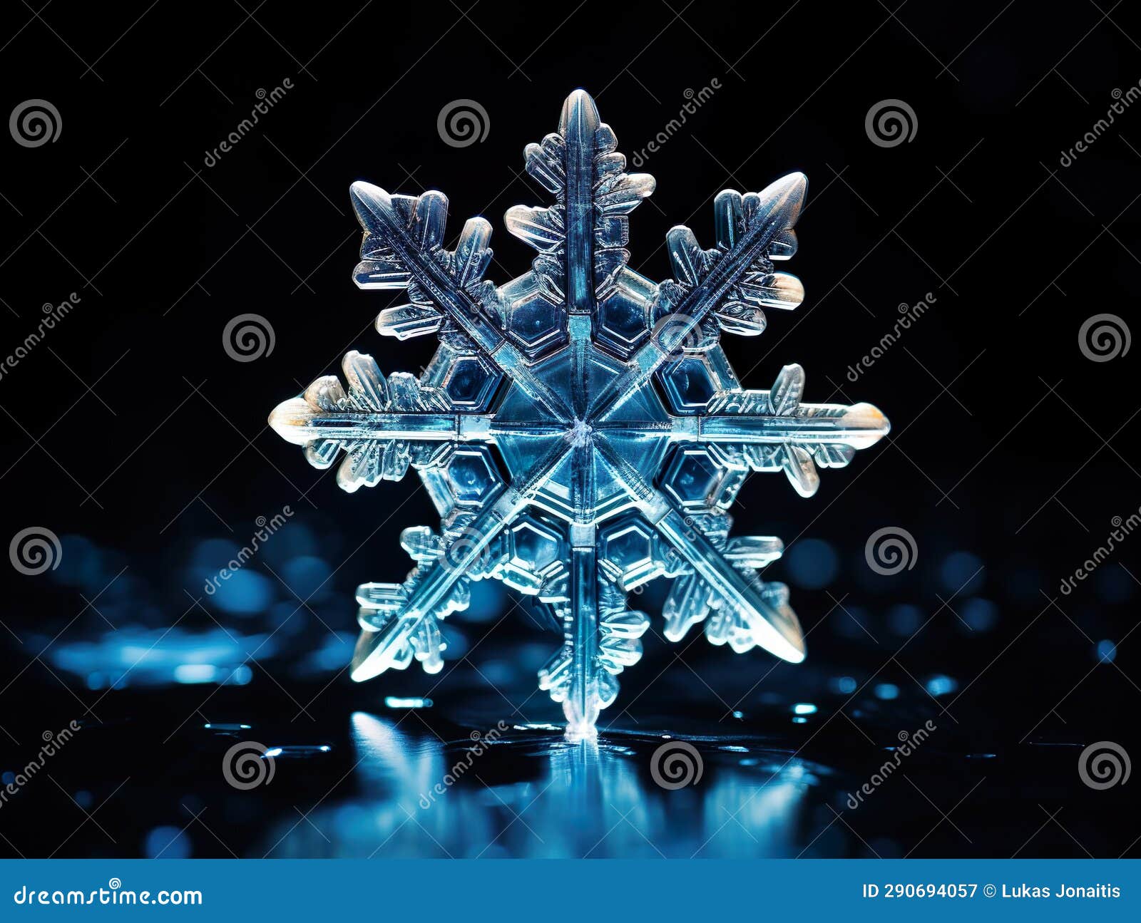 Natural Form Crystal of a Snowflake. Winter Time Stock Illustration ...