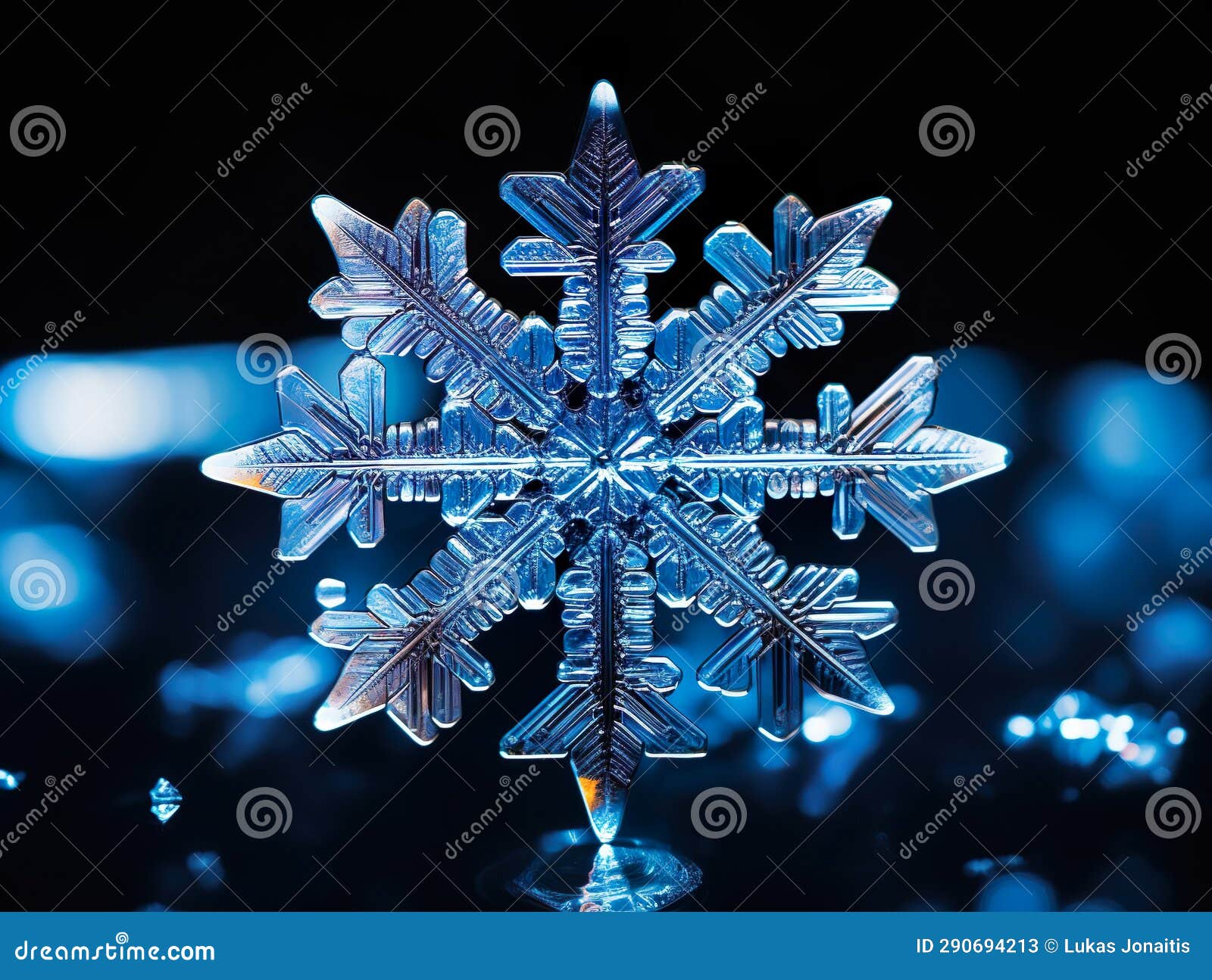 Natural Form Crystal of a Snowflake. Winter Time Stock Illustration ...