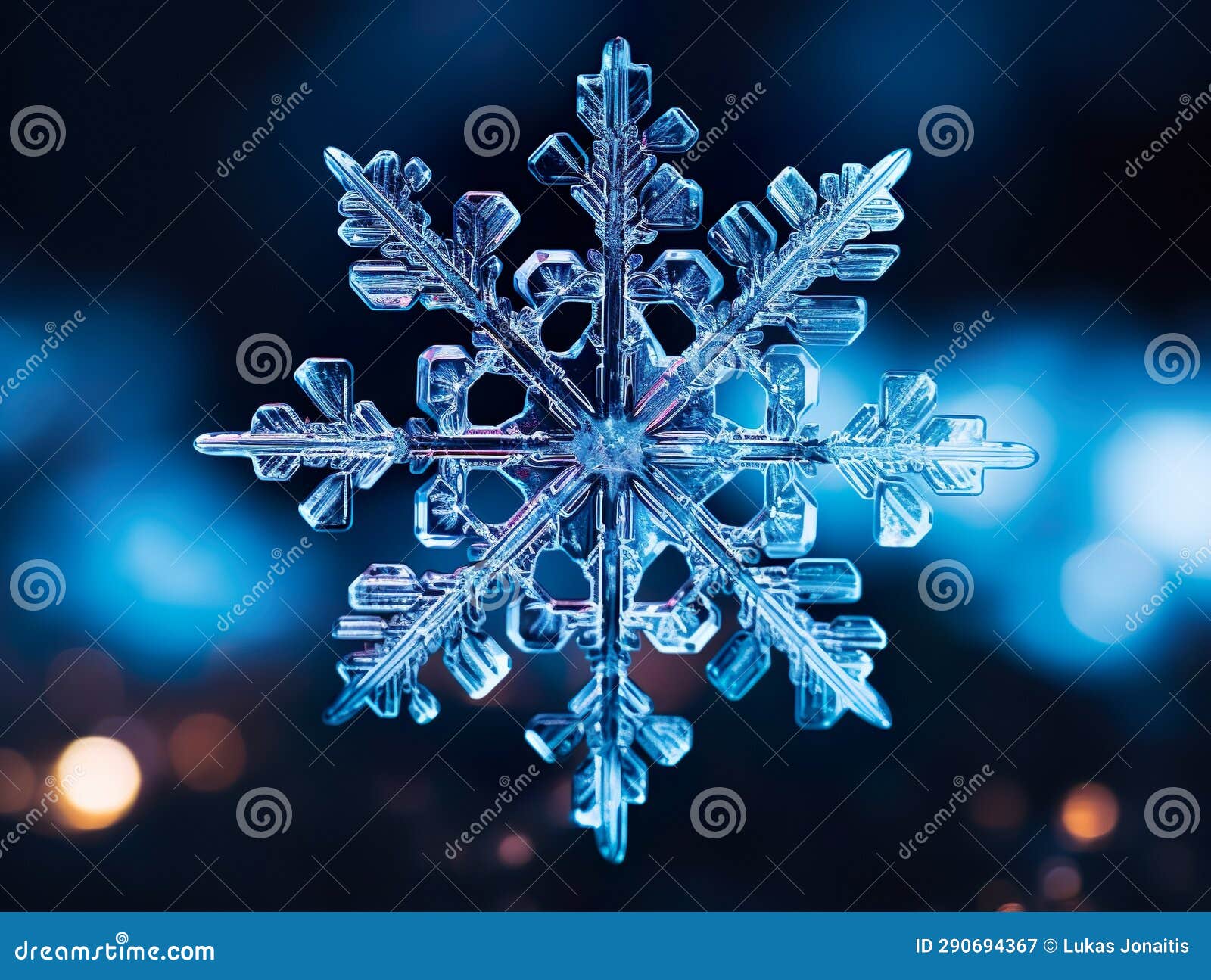 Natural Form Crystal of a Snowflake. Winter Time Stock Illustration ...