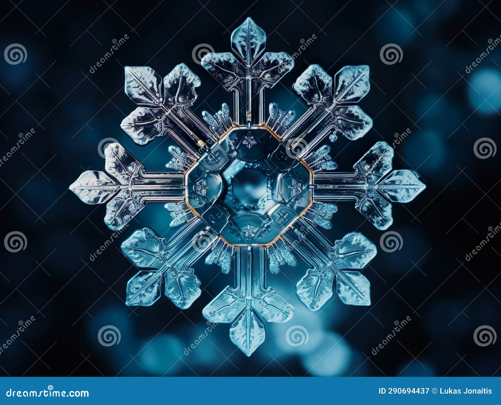 Natural Form Crystal of a Snowflake. Winter Time Stock Illustration ...