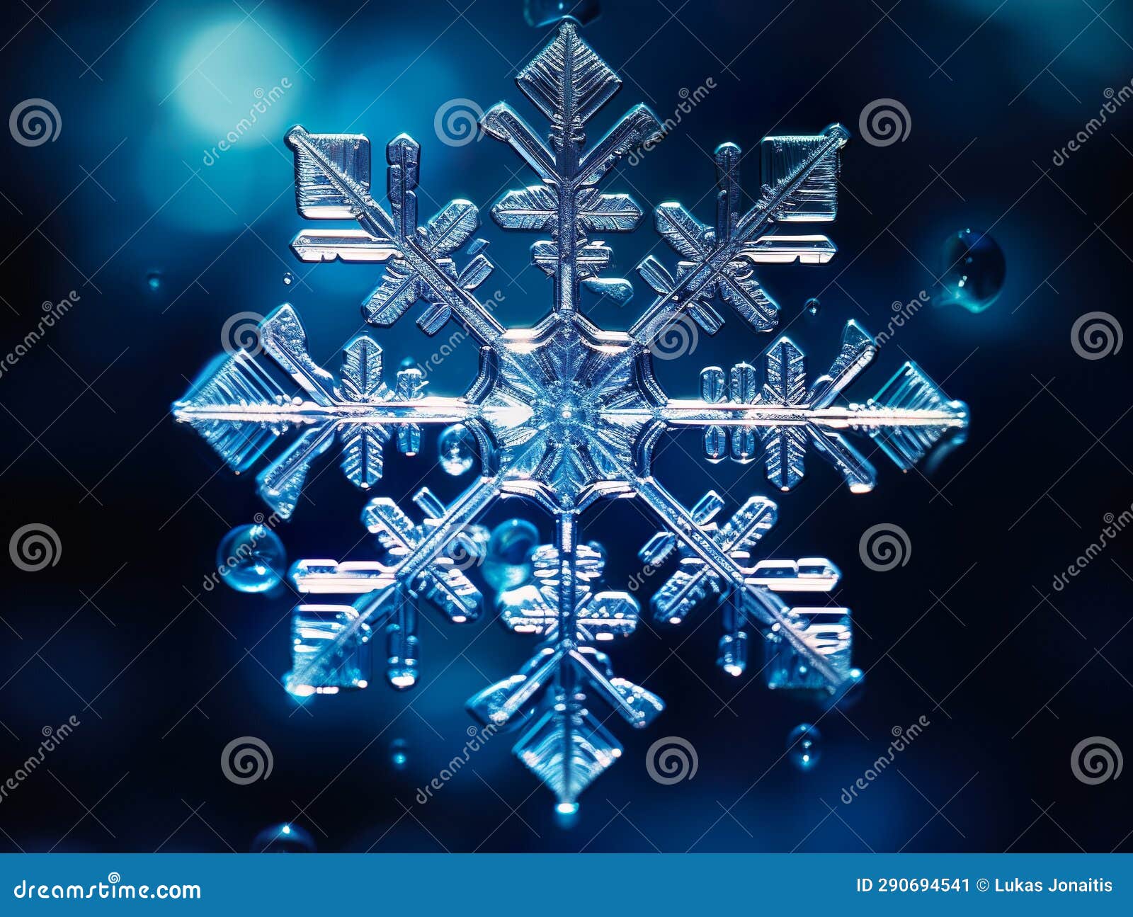 Natural Form Crystal of a Snowflake. Winter Time Stock Illustration ...