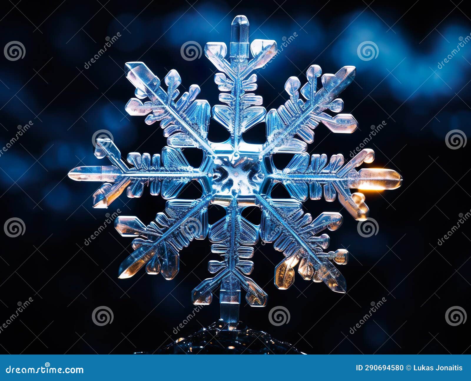 Natural Form Crystal of a Snowflake. Winter Time Stock Illustration ...