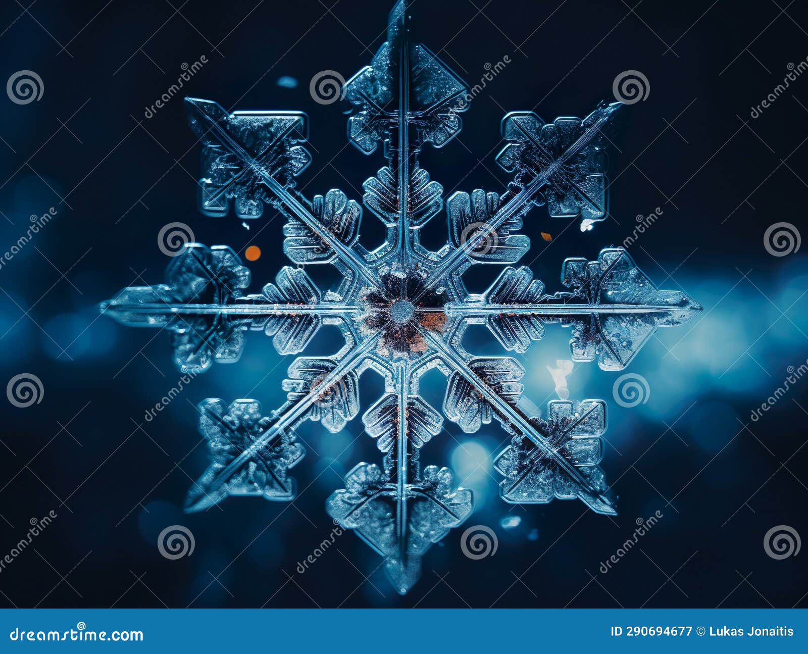 Natural Form Crystal of a Snowflake. Winter Time Stock Illustration ...