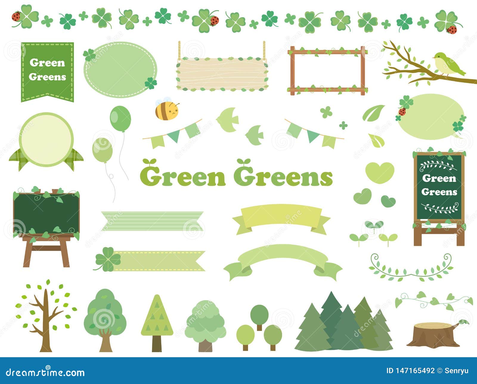 Natural frame set1 stock vector. Illustration of collection - 147165492