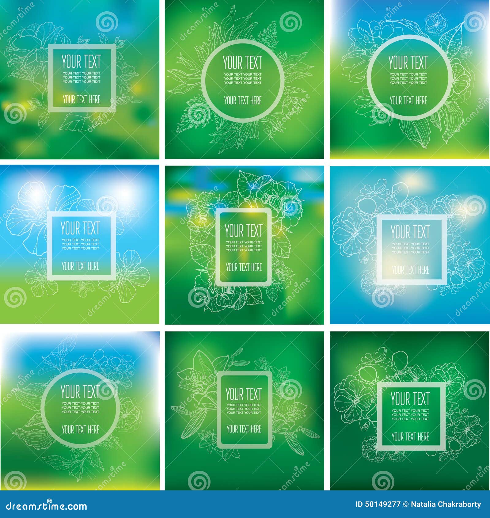 Natural frames backgrounds stock vector. Illustration of botany - 50149277