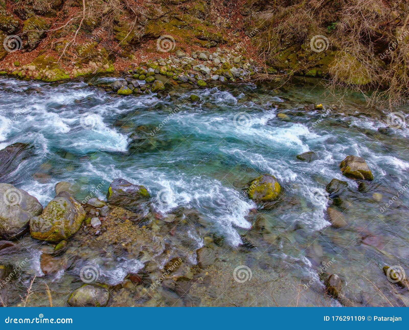 Natural Fresh Flowing Blue River at Nikko Japan Stock Image - Image of ...