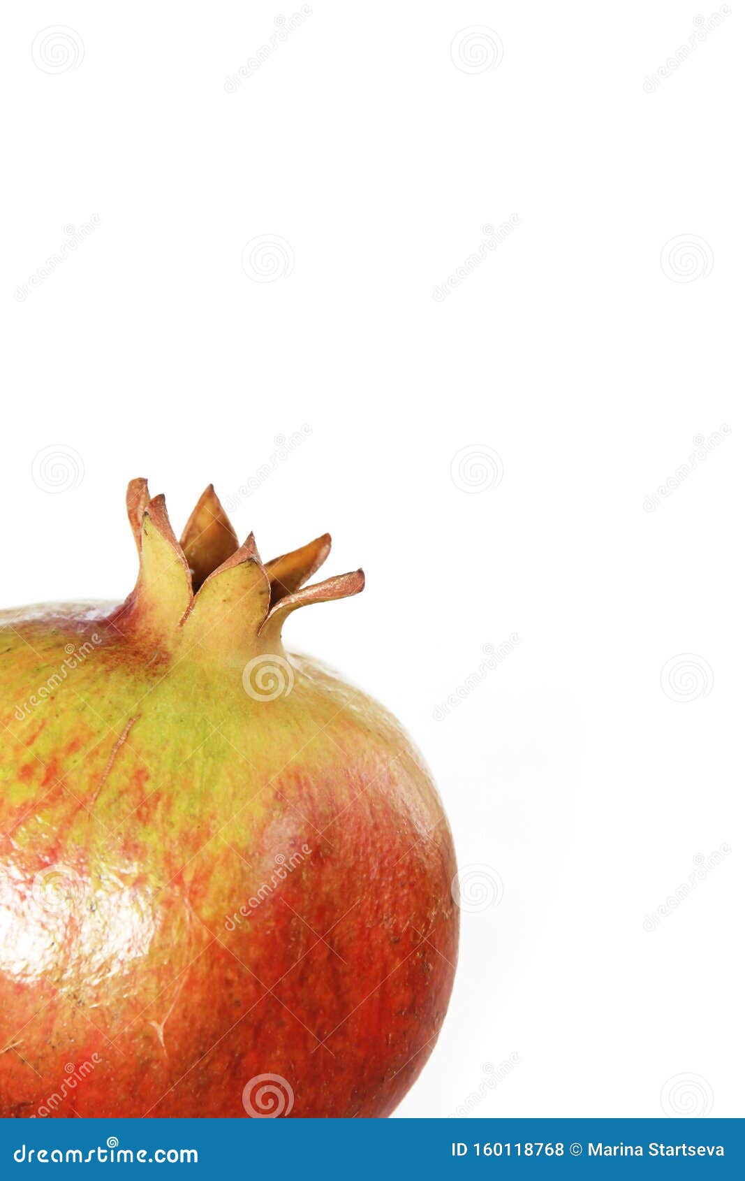 Natural Fresh Green Pomegranate Fruit on a White Background Stock Photo ...