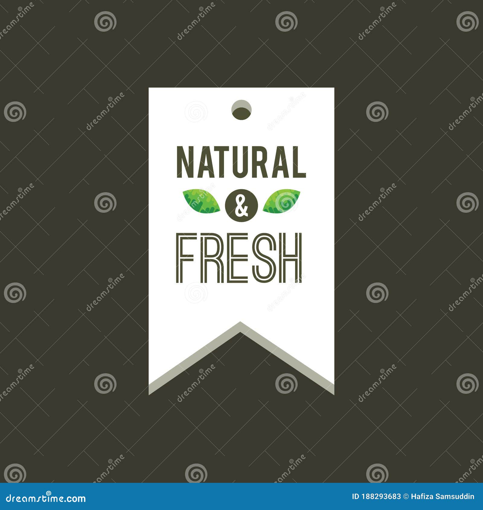 Natural and Fresh Tag. Vector Illustration Decorative Design Stock ...