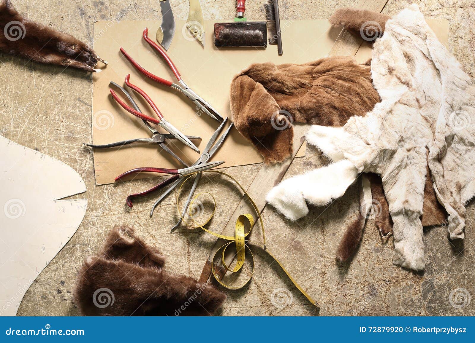 Natural Fur Tailor Made Workshop Furrier Stock Photo - Image of ...