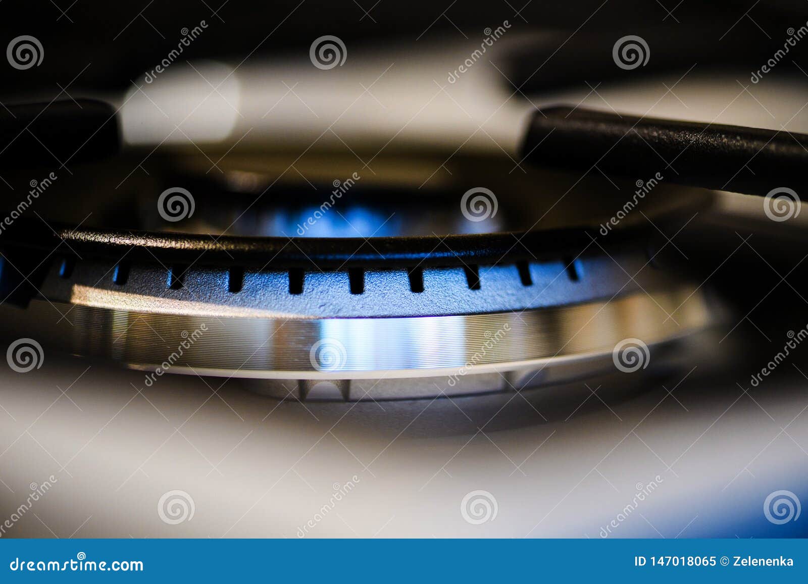 Natural Gas Burning on Kitchen Gas Stove Stock Image - Image of methane ...