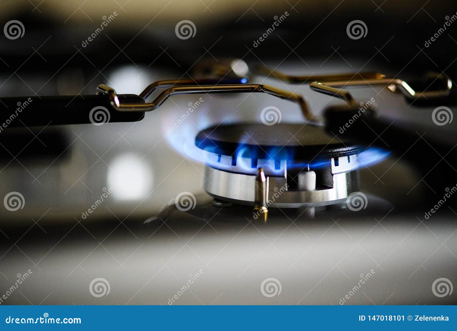 Natural Gas Burning on Kitchen Gas Stove Stock Image - Image of energy ...