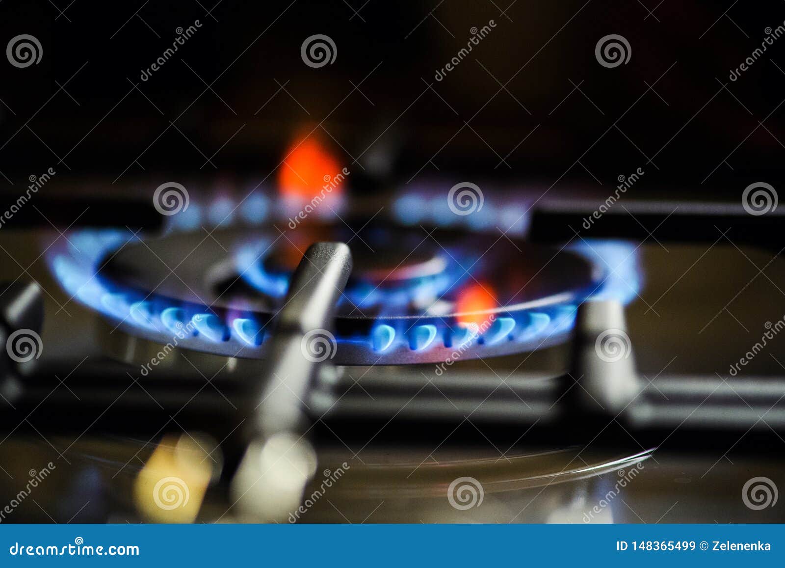 Natural Gas Burning on Kitchen Gas Stove Stock Image - Image of fuel ...