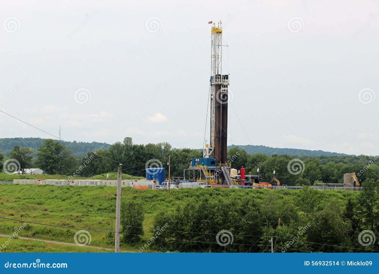 Natural Gas drilling pad stock photo. Image of work, power - 56932514