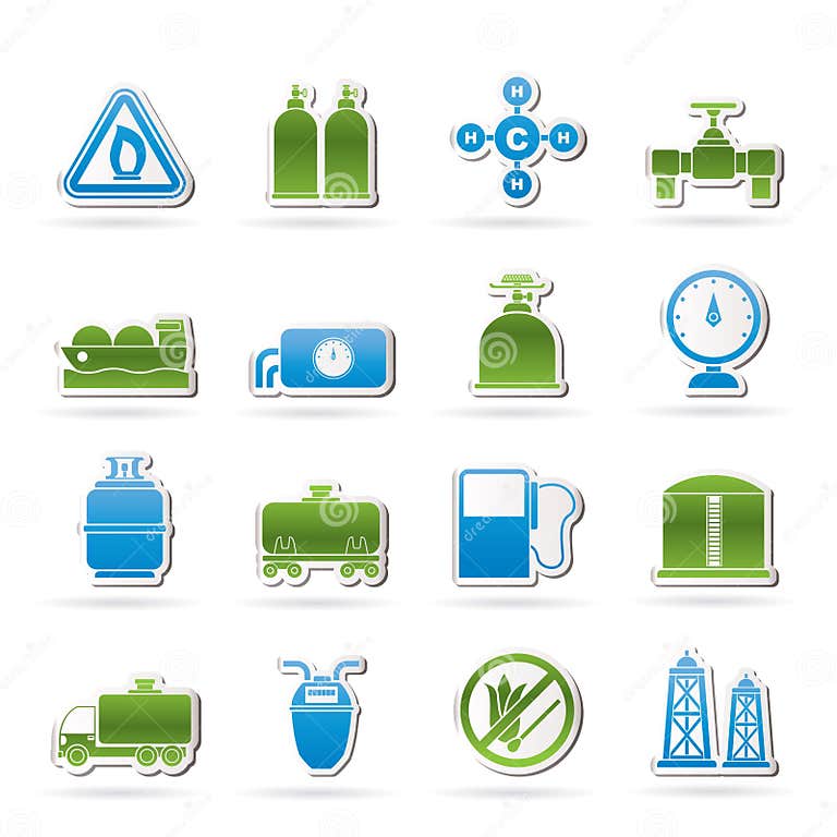 Natural Gas Objects and Icons Stock Vector - Illustration of molecule ...