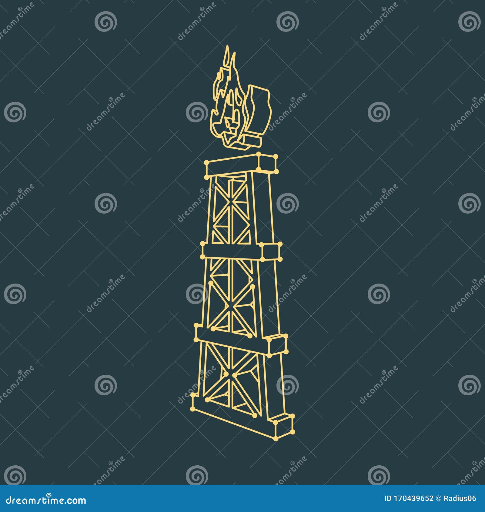 Gas tower icon. stock vector. Illustration of earth - 170439652