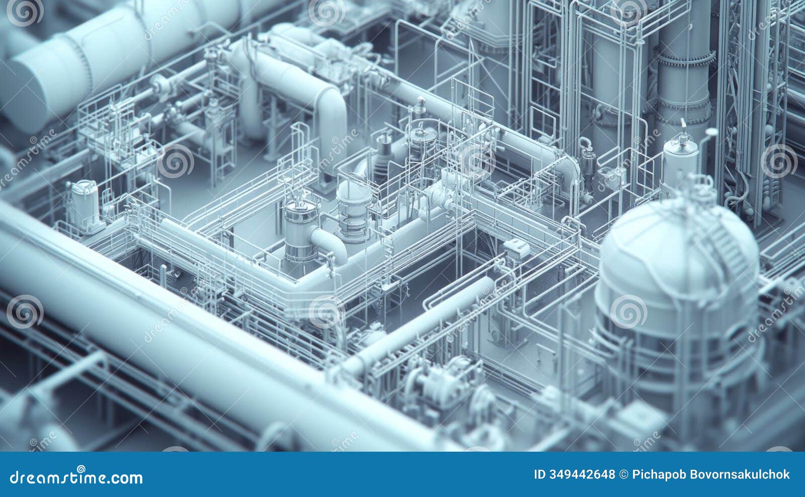 Natural Gas Processing Facility Piping System Overview Stock Photo ...
